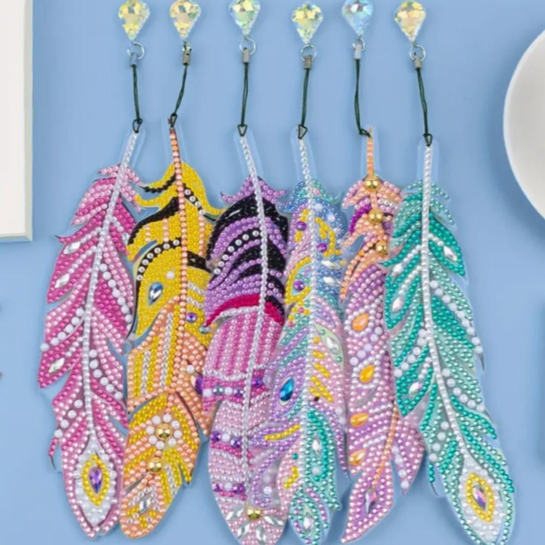 Diamond Art Feather Bookmarks, DIY Jewel Kit (set of 6) - Etsy