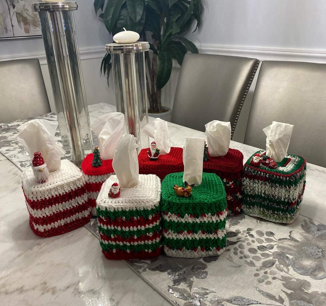 Christmas Tissue Box Covers, Santa Tissue Box Cover, Snowman Tissue Box ...