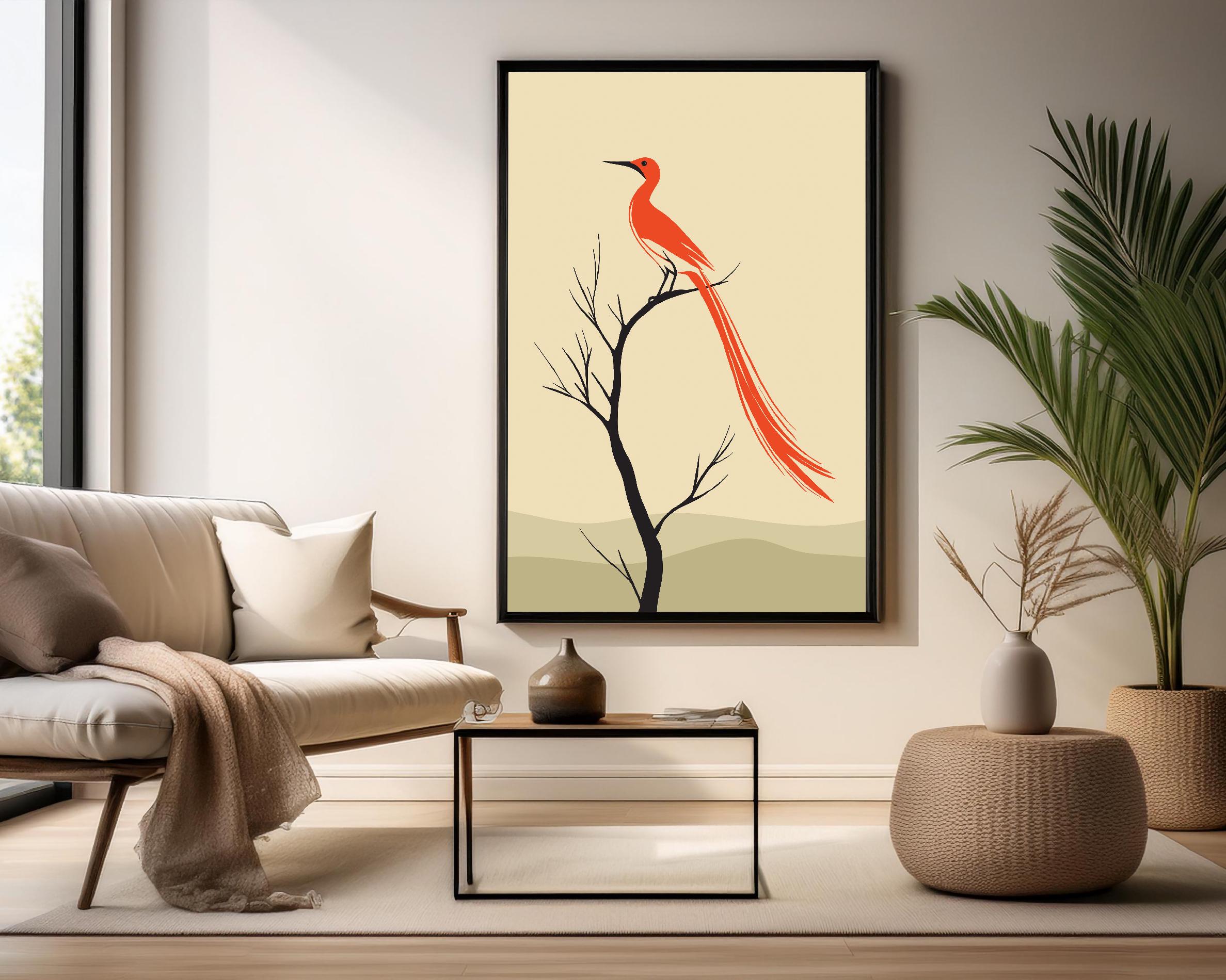 Minimalist Abstract Bird, Printable Modern Wall Art - Etsy