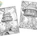 Whimsical Tree House Designs Coloring Page, 30 Adult Grayscale Coloring ...