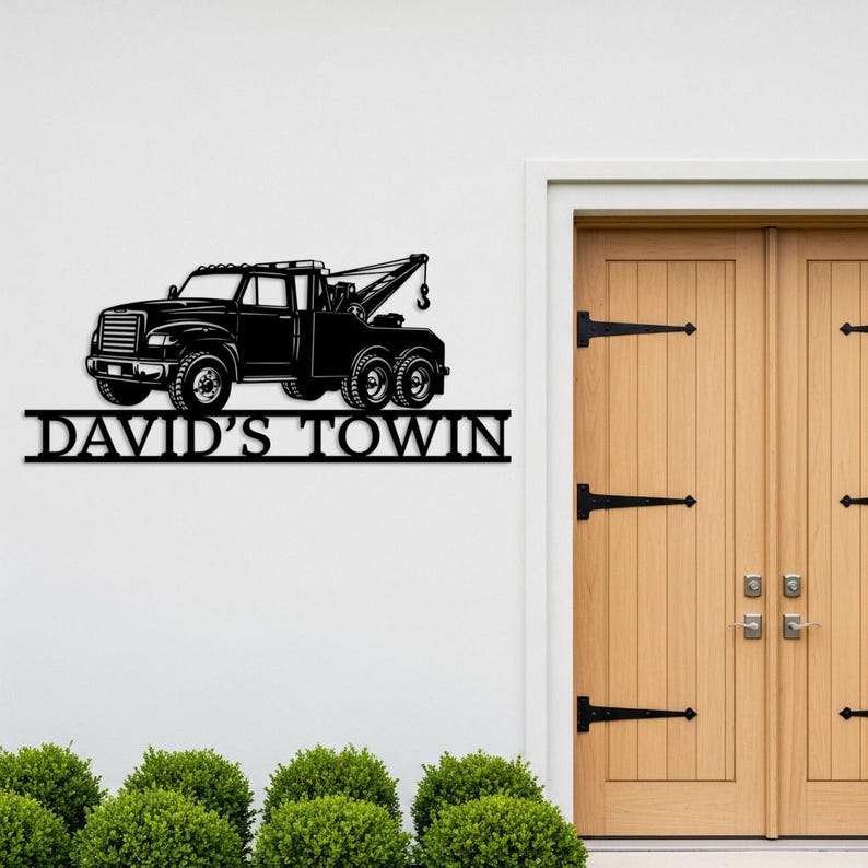 Letrero metálico decorativo para pared con diseño de grúa, letrero ...