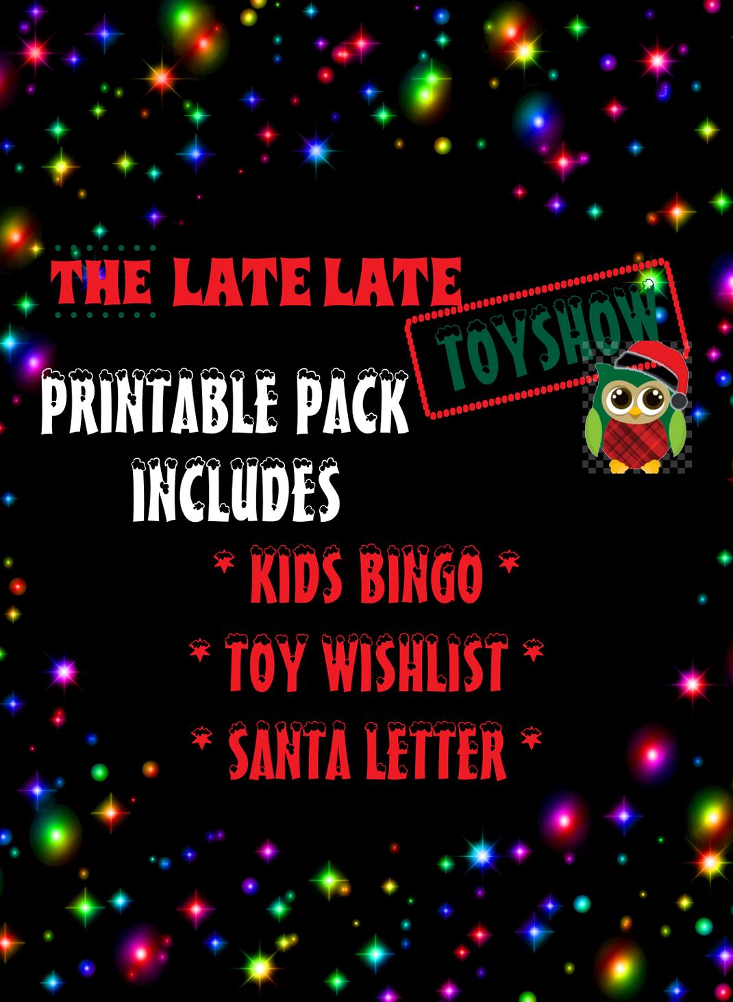 Late Late Toy Show Printable Kids Pack - Etsy