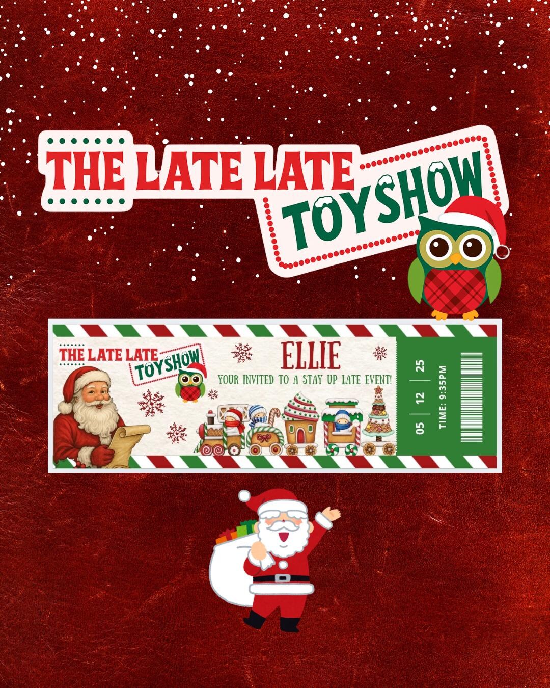 Personalized Late Late Toy Show Ticket - Printable PDF - Etsy Ireland