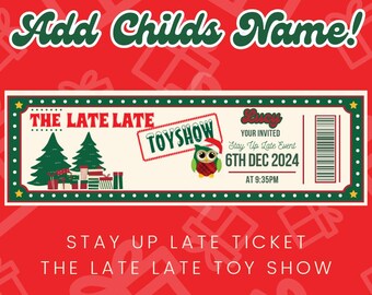 The Late Late Toy Show - Stay up Late Ticket - Etsy