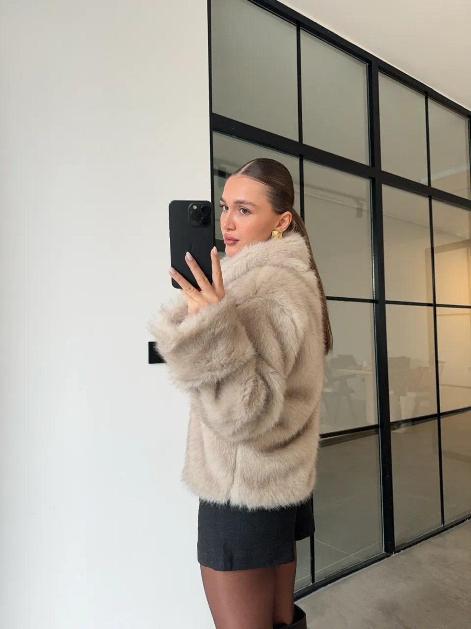 High Collar Faux Fur Sweatshirt: Soft, Cozy Winter Outerwear - Etsy