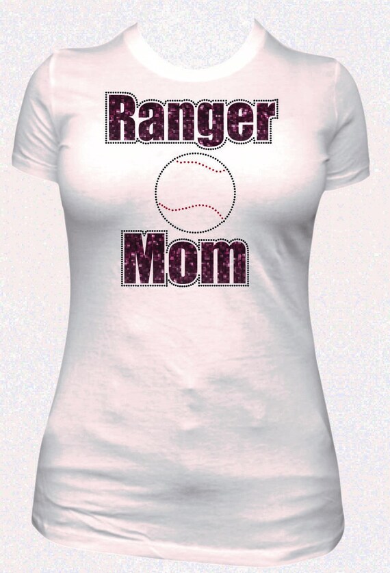 Items similar to Ranger Mom Bling T-shirt for the Baseball Mom on Etsy