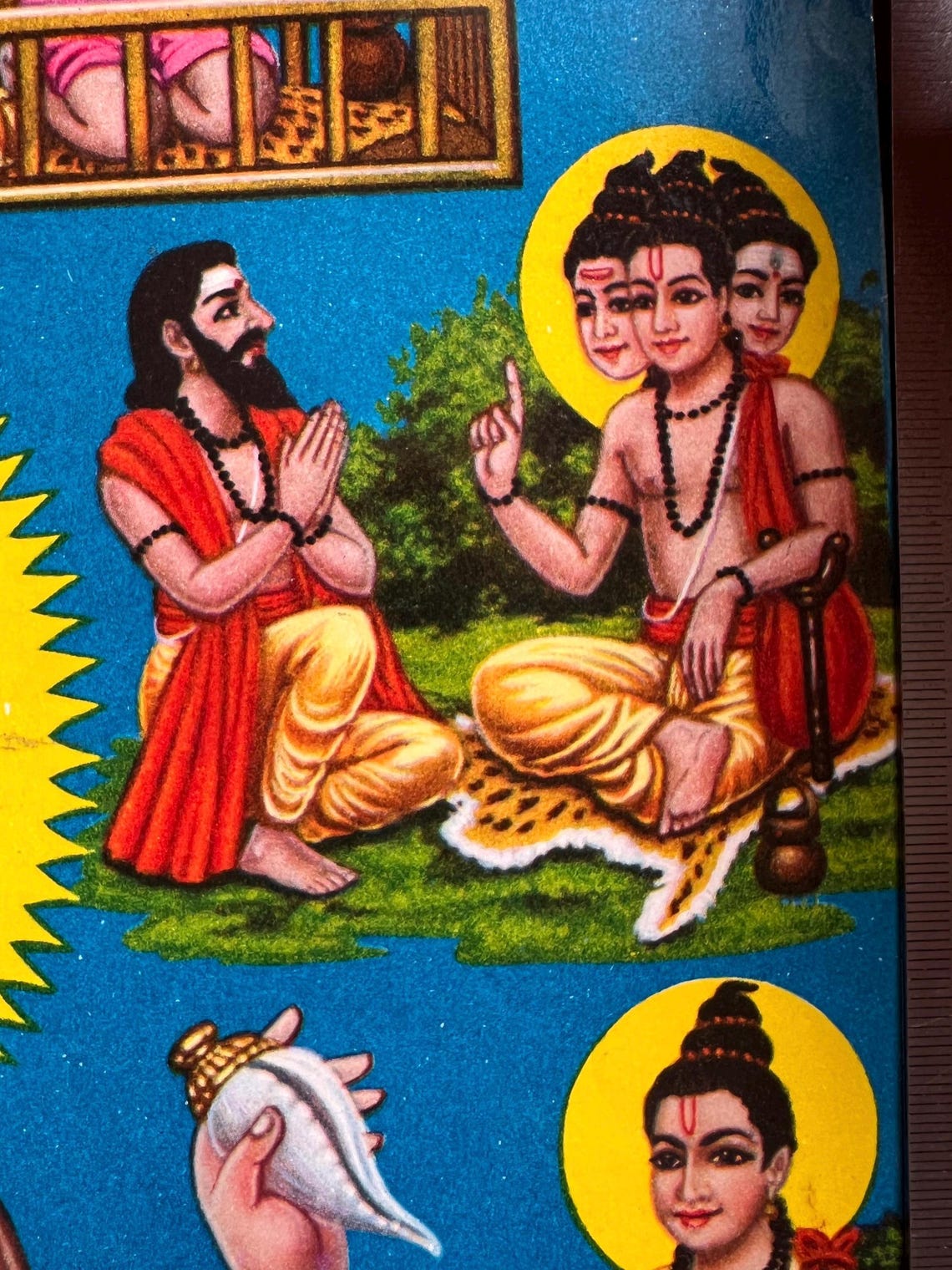 Vintage Indian Religious Poster - Brahma, Vishnu and Shiva. - Etsy