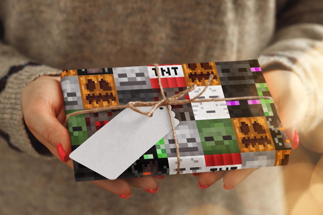 Minecraft Mobs Wrapping Paper | Creeper, TNT & Enderman Gift Wrap ...