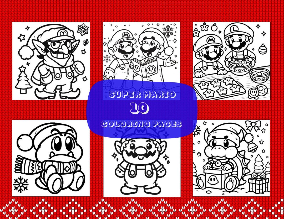 Super Mario Christmas Coloring Pages Bold and Easy Coloring Pages for ...