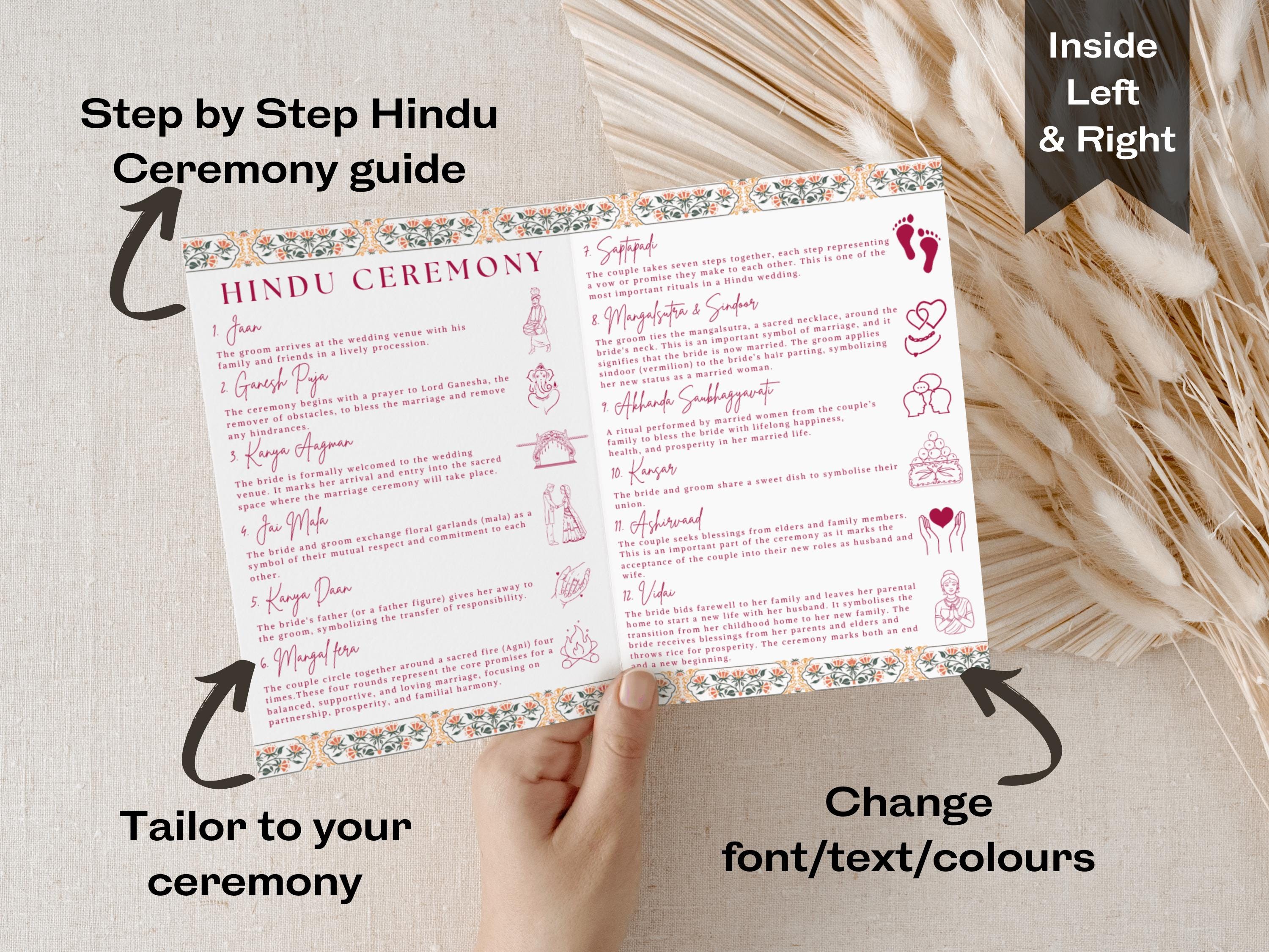 Indian Wedding Program,hindu Mughal Theme Order of Service Ceremony ...