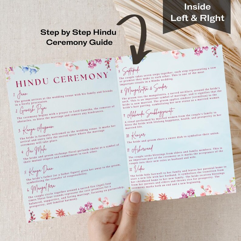 Indian Wedding Program Template: Editable Wildflower A5 Booklet ...