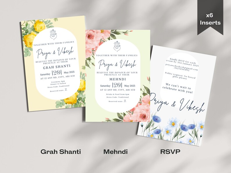 Indian Hindu Wedding Invitation Template Bundle,digital & Personalised ...