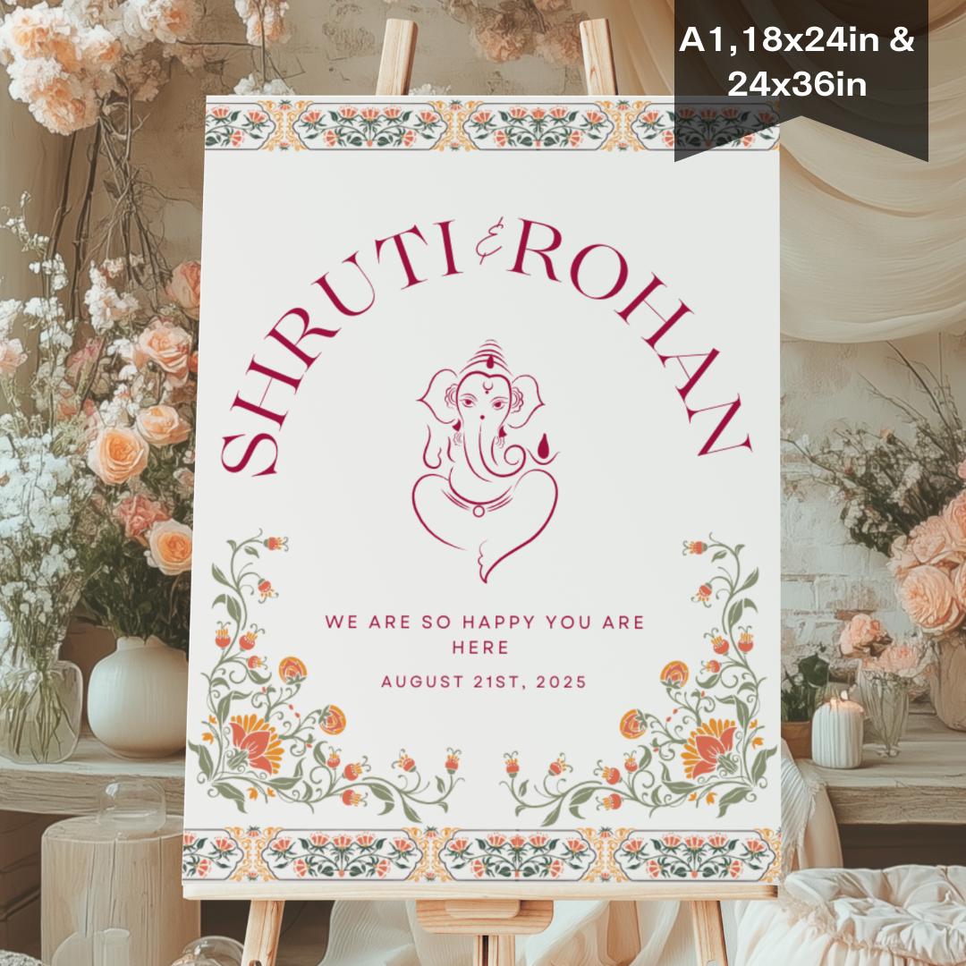 Hindu Wedding Welcome Sign Template, Indian & Hindu Wedding, Classic ...
