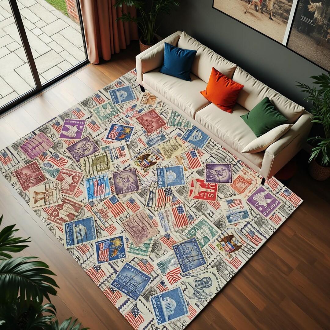 United States Passport Stamp Rug,transport Rug,colourful Stamp Carpet ...