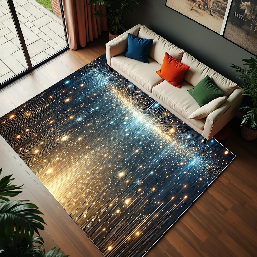 Beam of Light Rug,sky Stone Lights Rug,night Light Recital Rug,yellow ...
