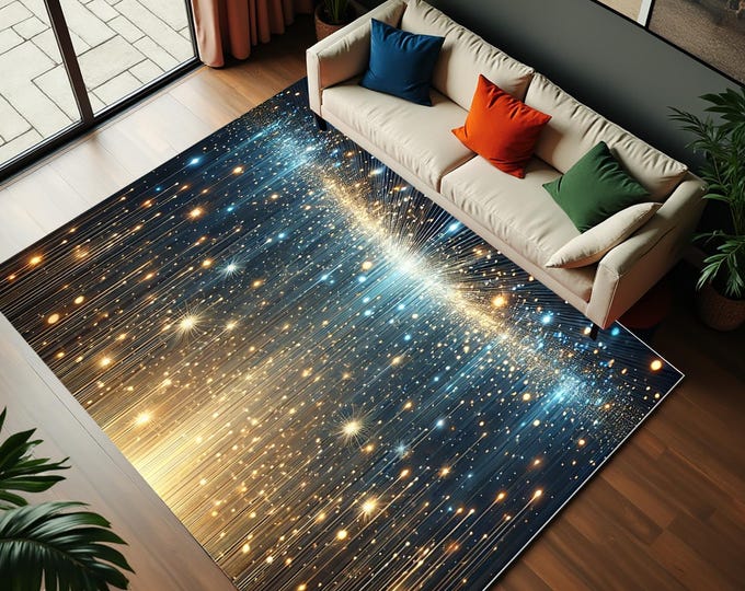 Beam of Light Rug,sky Stone Lights Rug,night Light Recital Rug,yellow ...