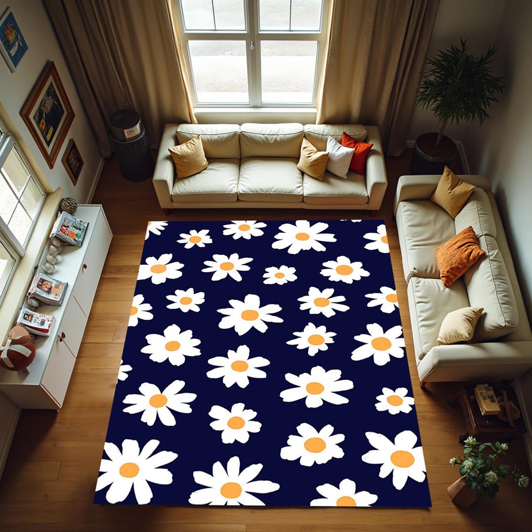 Daisy Rugs,yellow Daisy Rugs,cute Floral Design Carpet,white Daisy Rugs ...