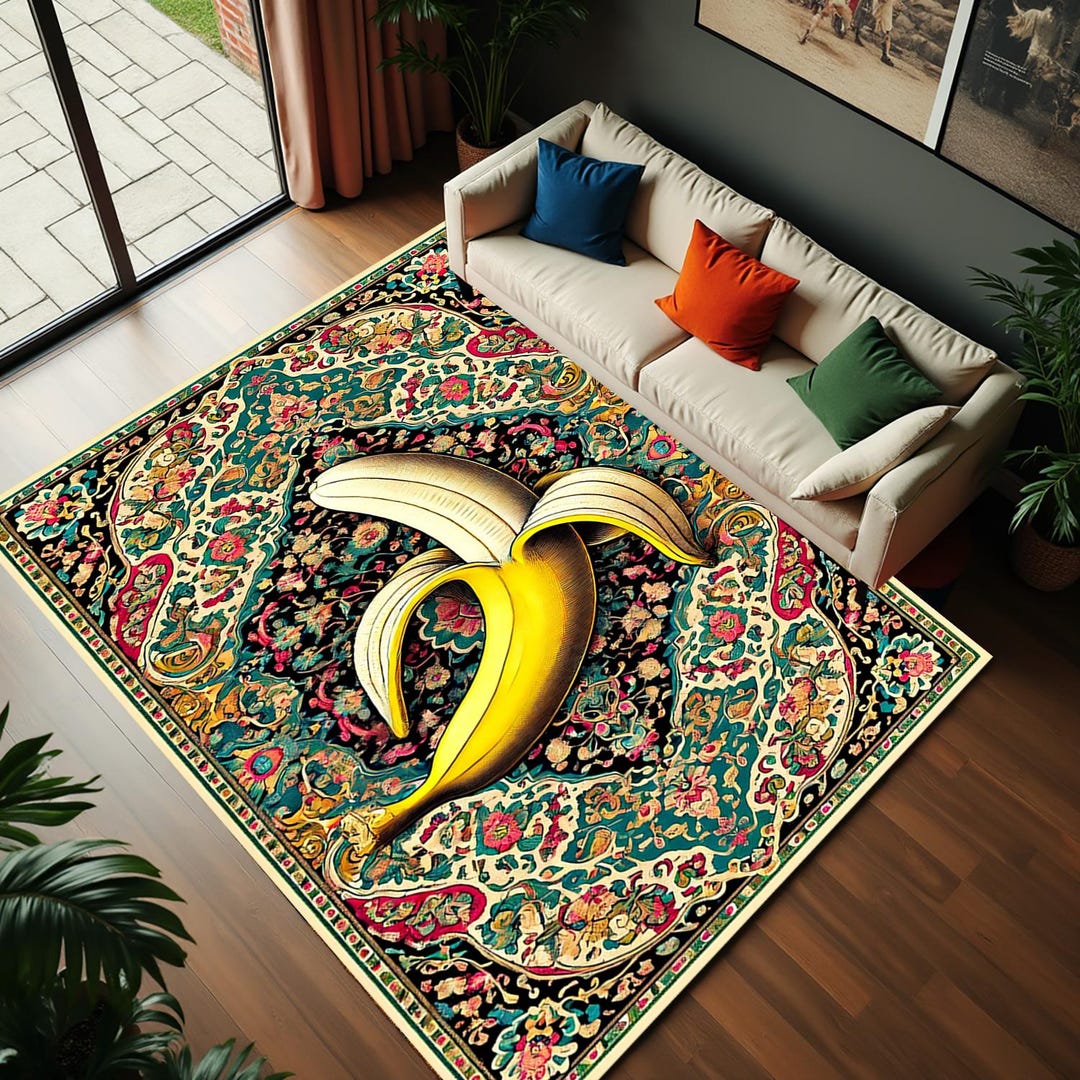 Banana Rugs,peeled Banana Rug,bananathemed Rug for the Kitchen,old New ...