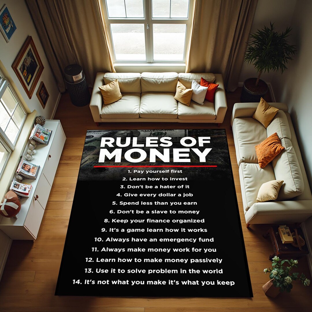 Money Carpet,text Meme Rug,motivation Rug,rug With Text,living Room ...