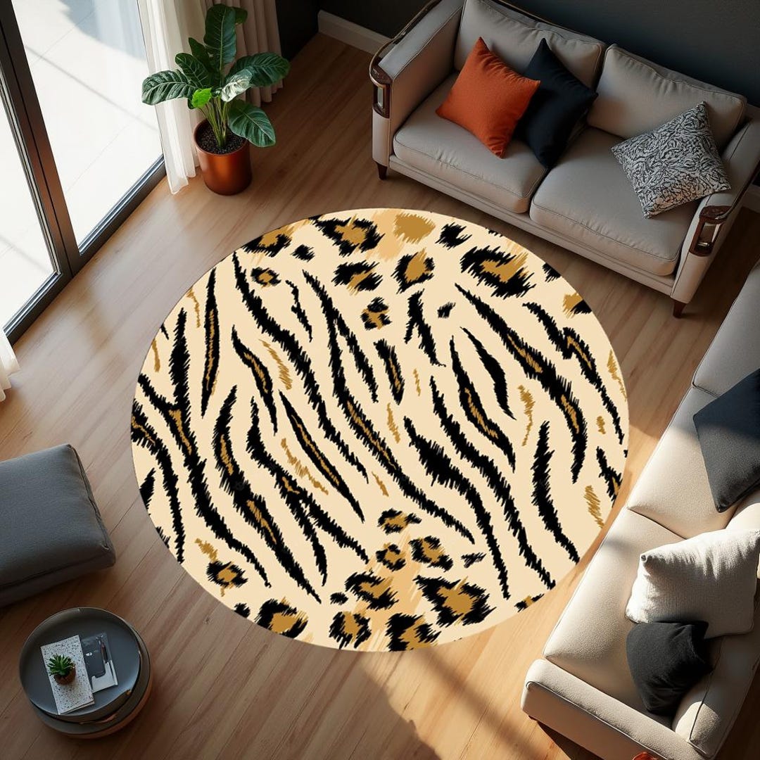 Leopard Rug,tiger Pattern Rugs,tiger Round Rug,animal Round Rug,leopard ...