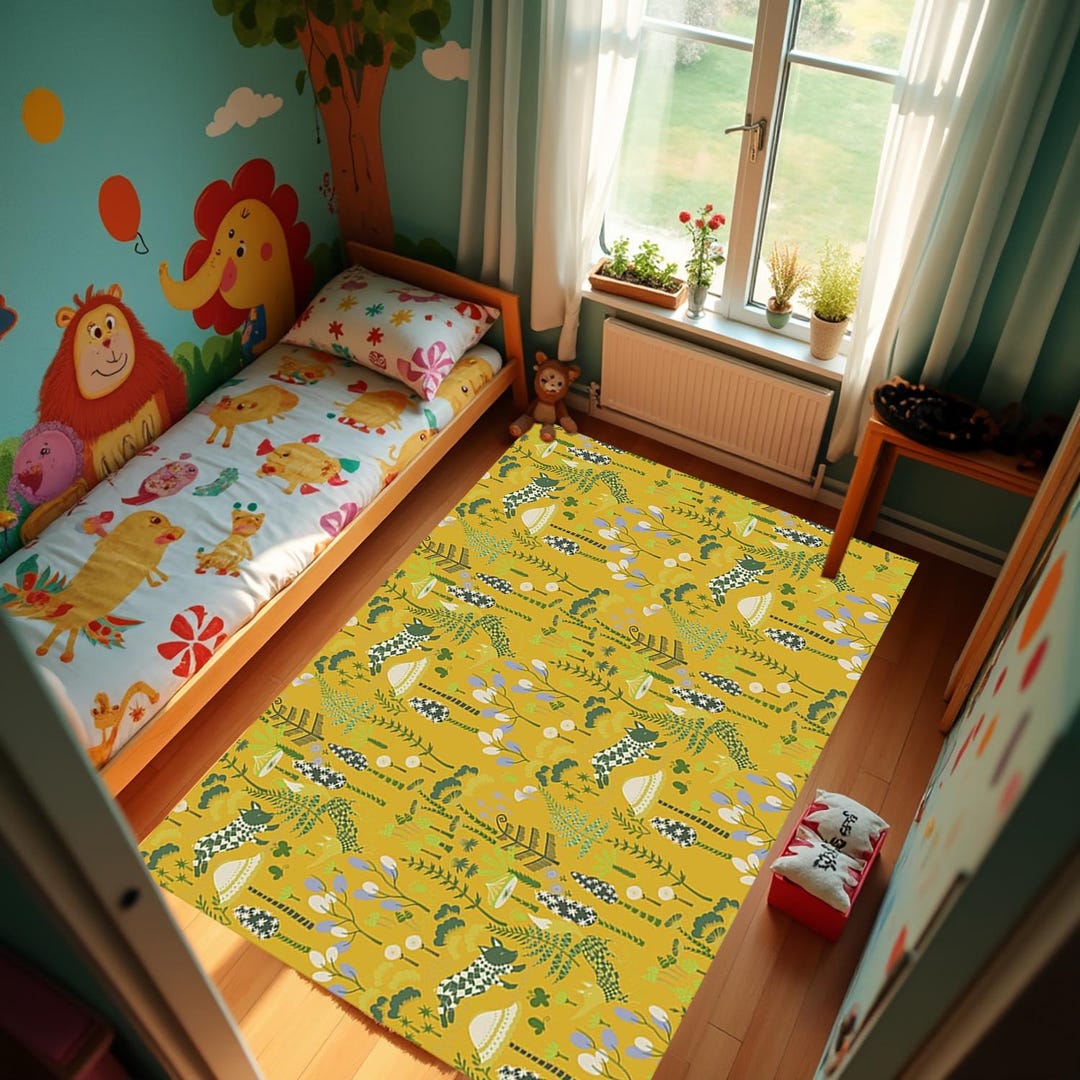 Wandering Fox in Grass Rug,fox Rug,cute Fox Carpet,forest Fox Rug ...