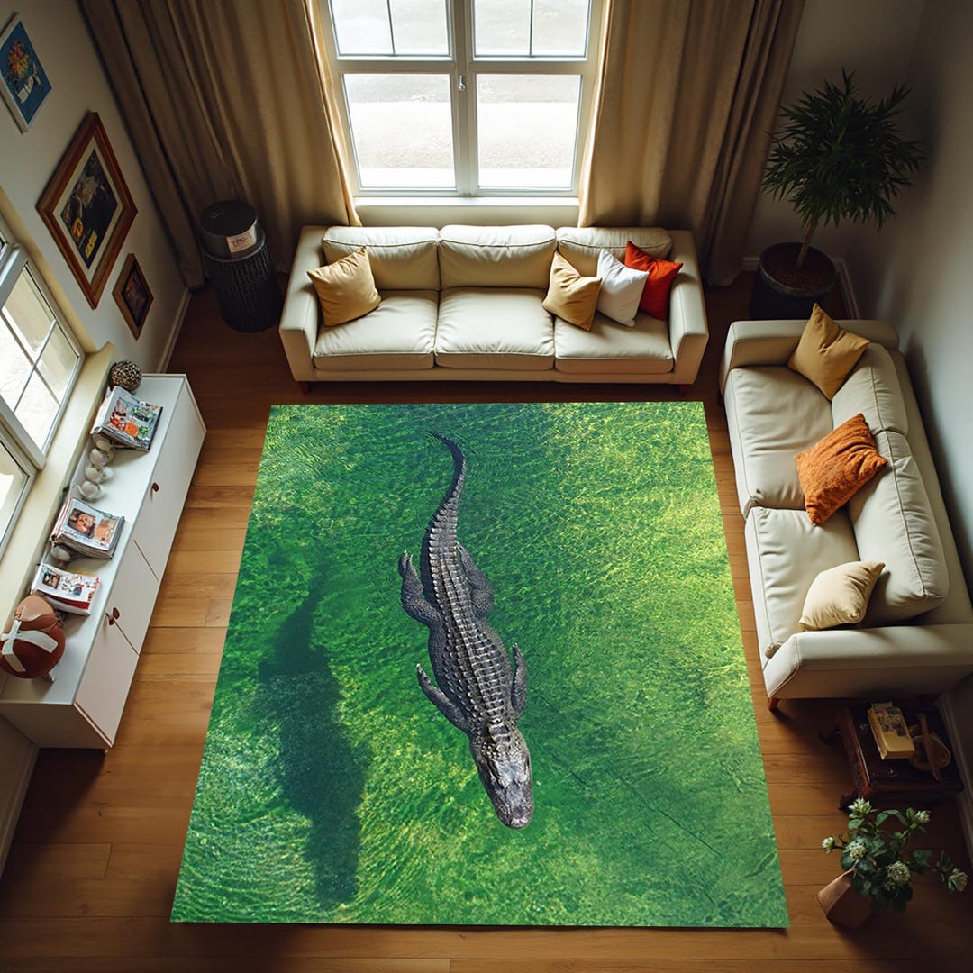 Crocodile Pattern Carpet,crocodile Design Rug,alligator Rug,whimsical ...