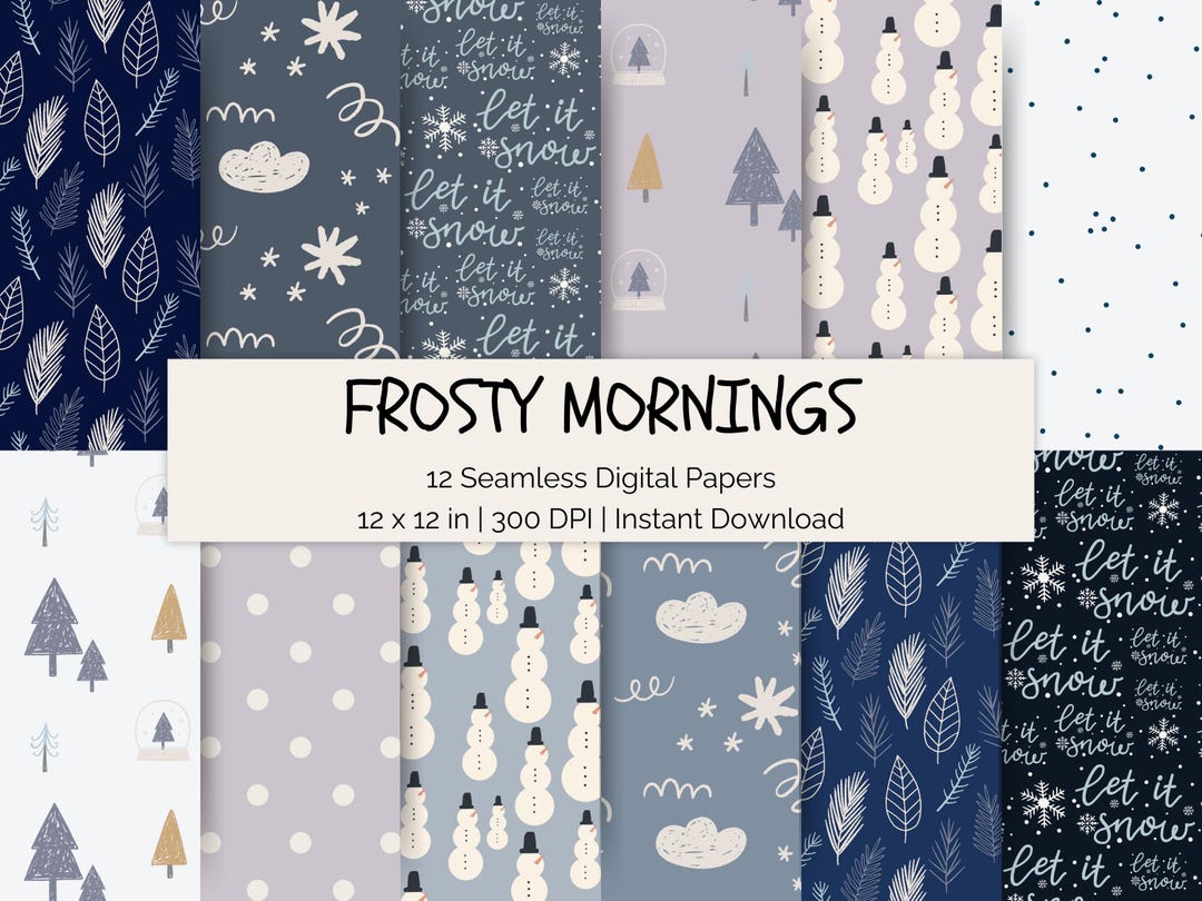 Seamless Winter Pattern Digital Paper Cozy Digitized Paper Christmas ...