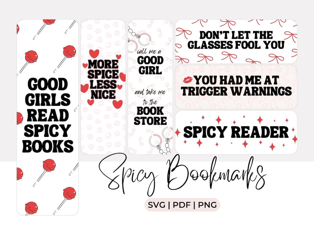 SPICY Printable Bookmarks | Spicy Books Bookmark Reading Smut Bookmark ...