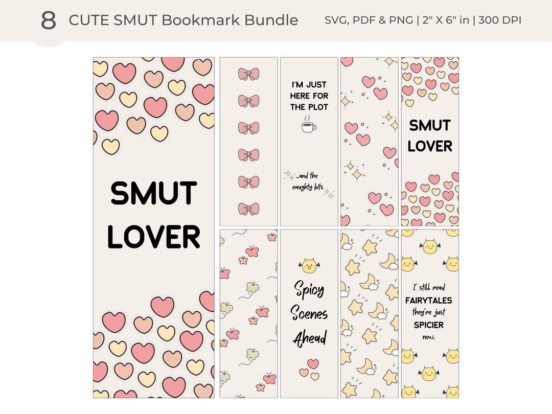 SPICY Printable Bookmarks Spicy Books Bookmark Reading Smut Bookmark ...