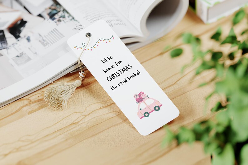 CHRISTMAS Printable Bookmark Bookmark Quote SVG Bundle Pink Bookmark ...