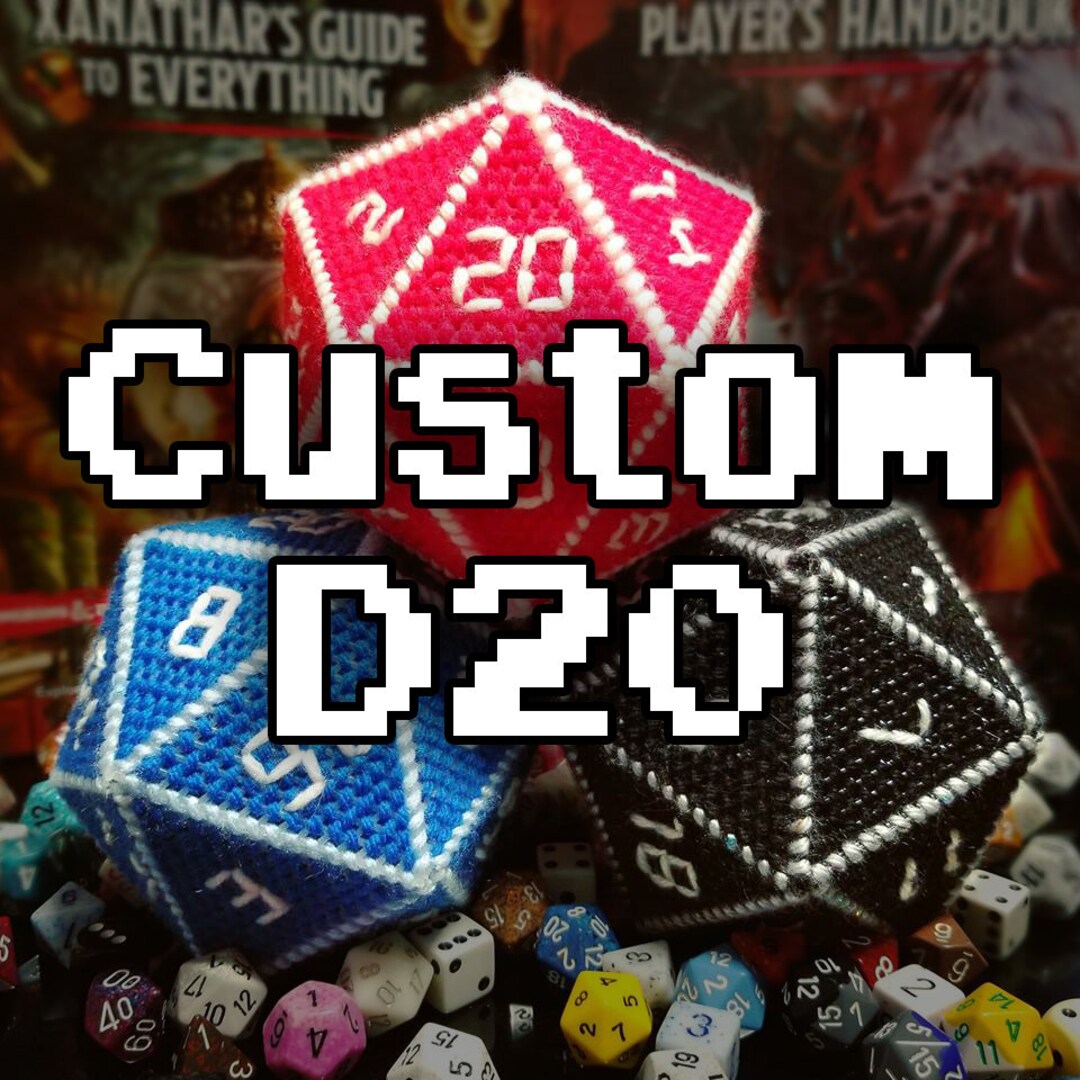 Custom Colors Large D20 Adventurer Roleplaying Polyhedral Dice Gamer ...