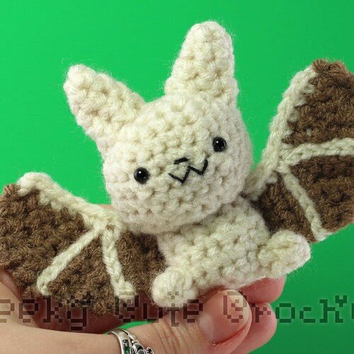 Silver Haired Bat Amigurumi Cute Black Bat Crochet Toy Stuffed - Etsy