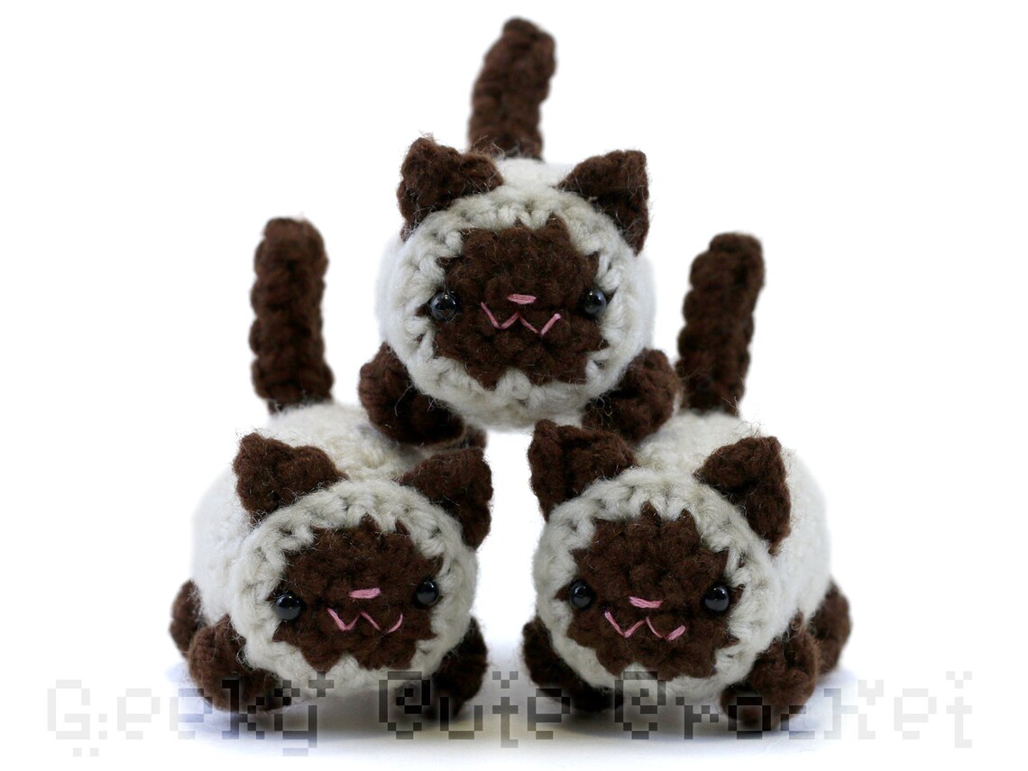 Siamese Kitty Cat Yama Amigurumi Plush Toy Crochet Stuffed - Etsy