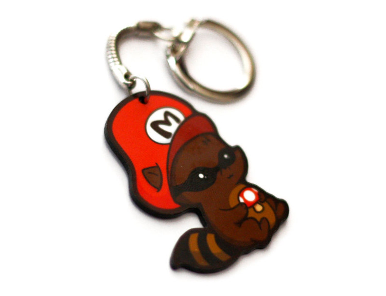Mario the Raccoon Charm Keychain or Necklace - Etsy