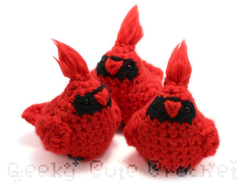Red Cardinal Bird Toy Plush Tiny Birb Amigurumi - Etsy