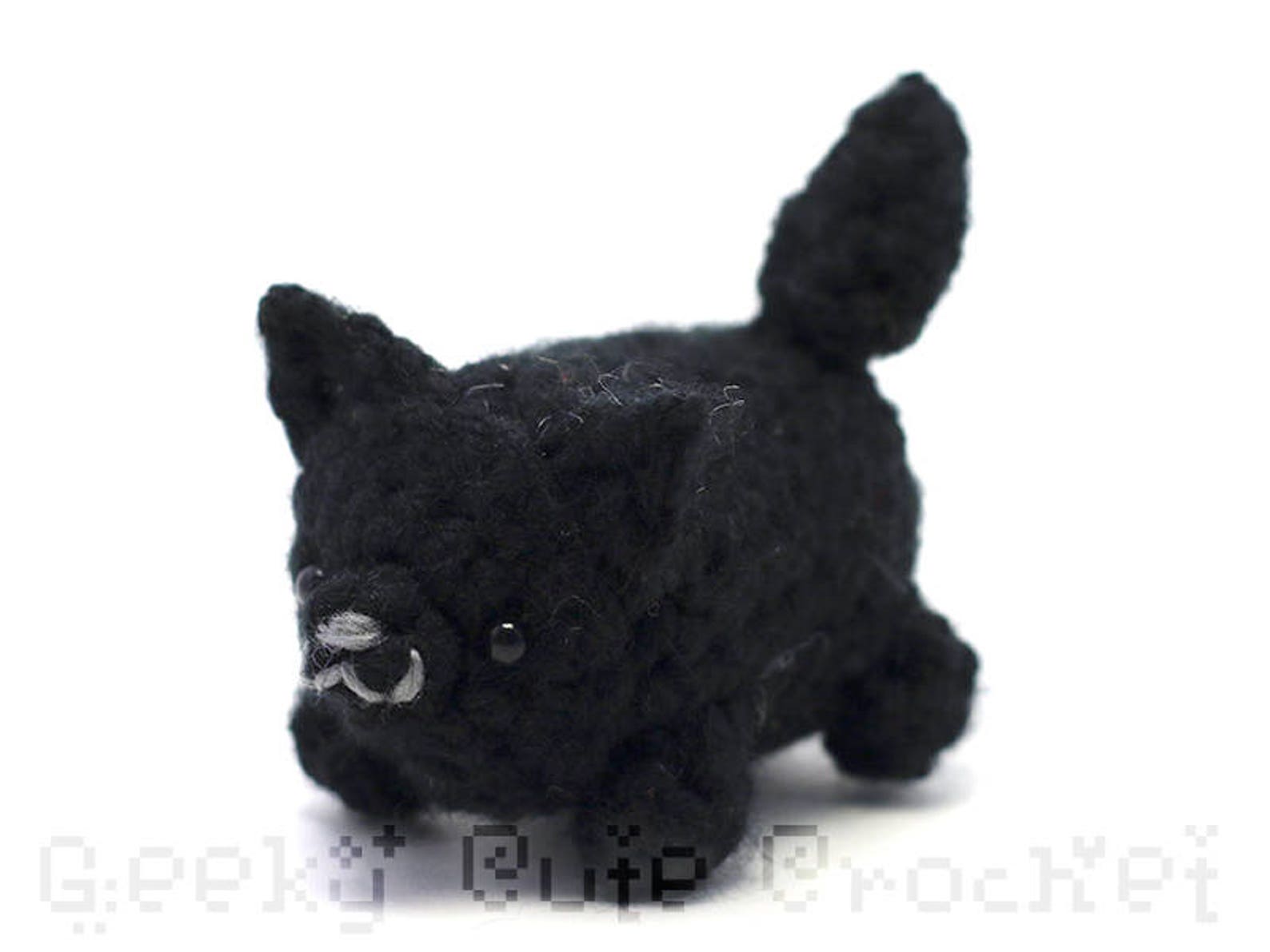 Black Wolf Yama Amigurumi Plush Toy Stuffed Animal Crochet | Etsy