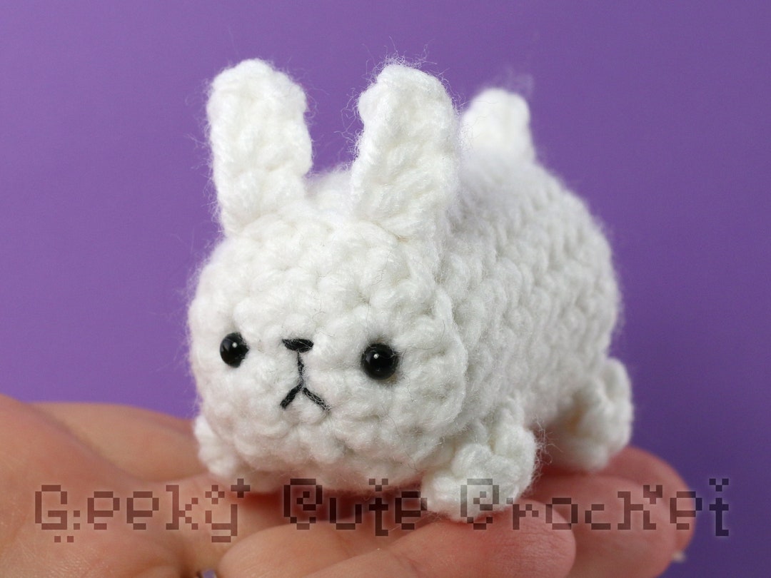 White Bunny Rabbit Yama Amigurumi Plush Toy Crochet Stuffed Animal ...