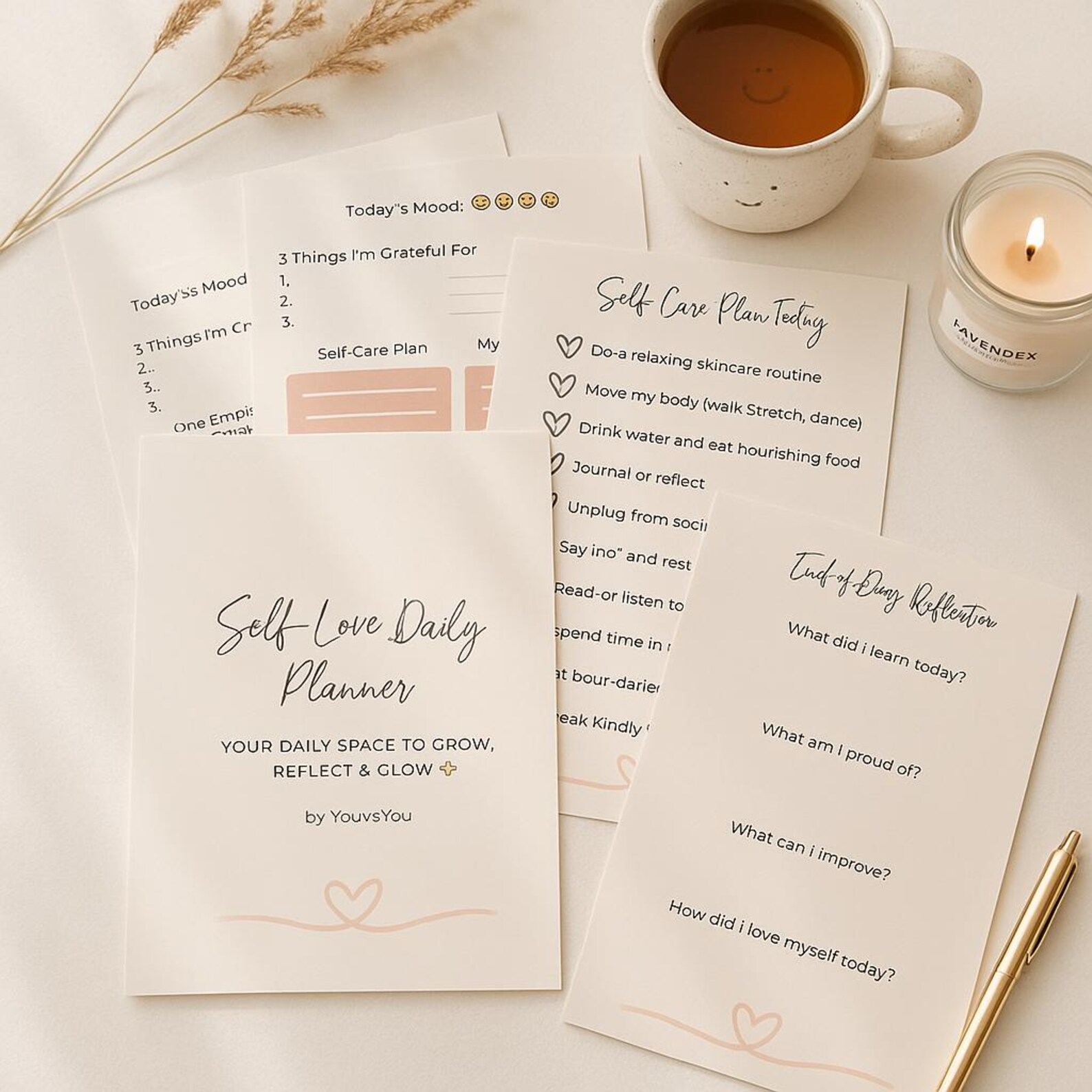 Self-love Daily Planner | Printable PDF for Confidence, Growth ...