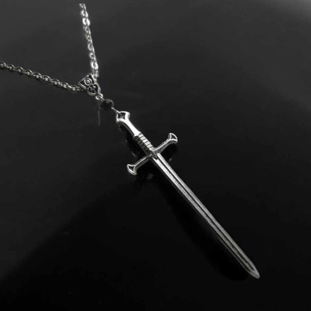 Mprainbow Punk Sword Cross Pendant Necklace for Men Retro Gothic Dagger ...