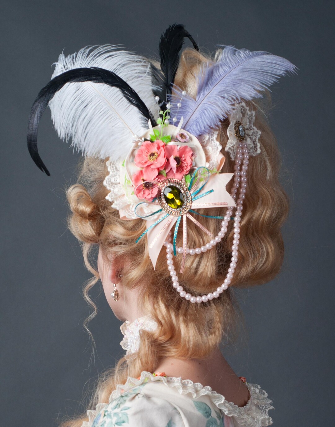 Rococo Hair Boutonniere. Marie Antoinette's Headdress. Elegant Hair ...