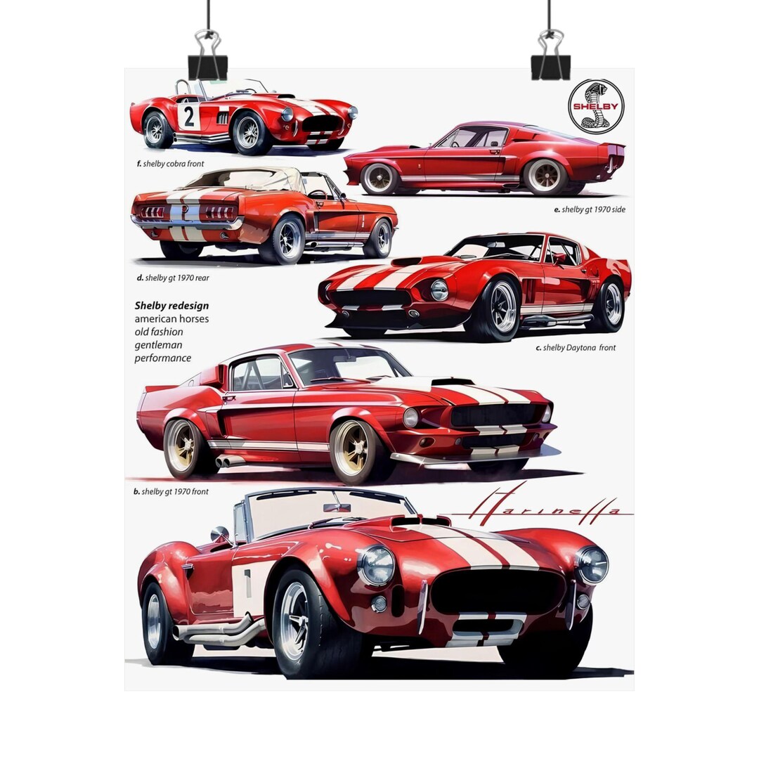 Shelby Cobra Posters Car Art, Men's Gift, Garage Decor, Collector's ...