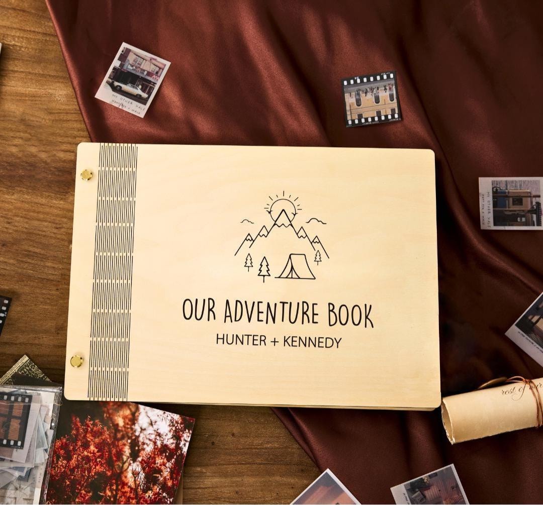 Adventure Book Photo Album Scrapbook, Valentines Gift for Him and Her ...