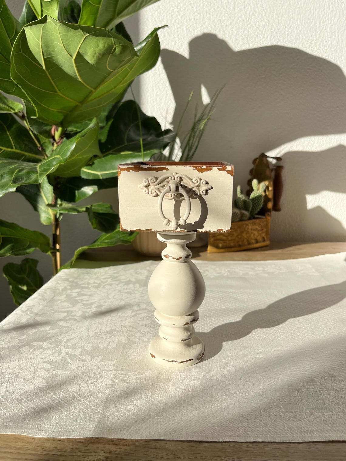 Handcrafted Rustic Pedestal Stand With Drawer - Etsy