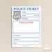 Police Ticket Pretend Play 5'' X 7'' Notepad 25 Sheets – Imaginative ...