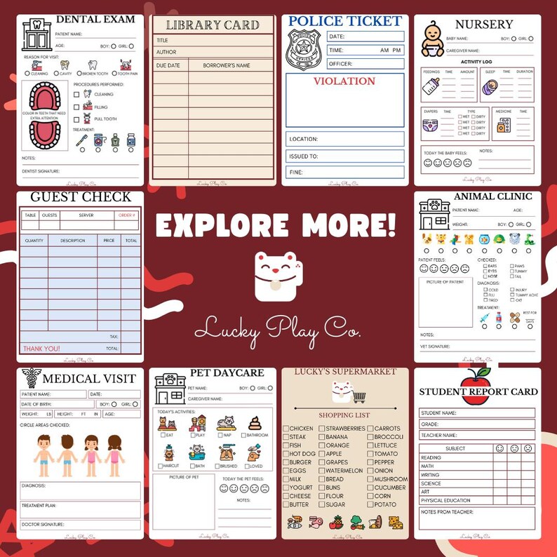 Supermarket Grocery List Pretend Play Notepad – Imaginative Role-play ...