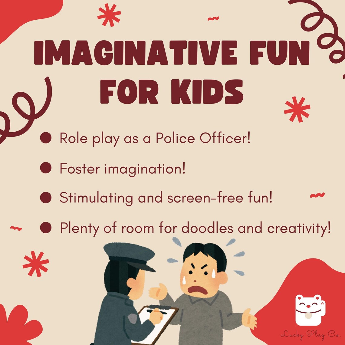 Police Ticket Pretend Play 5'' X 7'' Notepad 25 Sheets – Imaginative ...
