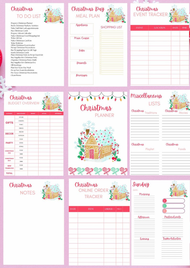 Printable Christmas Planner 2024 Holiday Organization, Gift Tracker ...