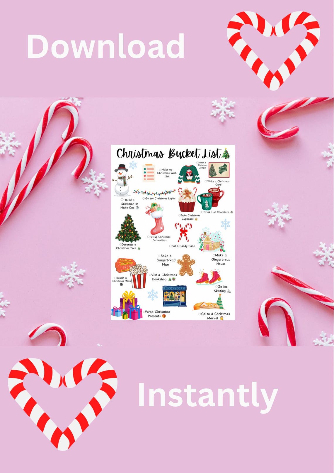 Christmas Bucket List Christmas Journal Page PRINTABLE Journal Page ...