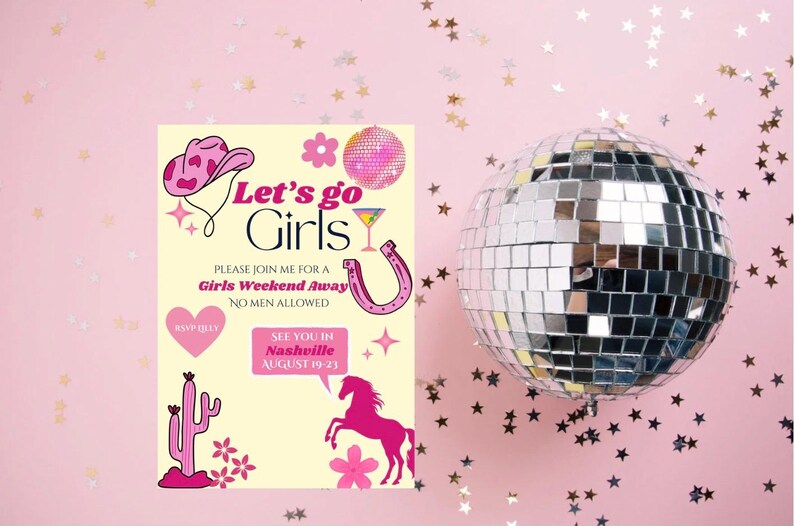 Girls Trip Invitation Editable Canva Template Digital Getaway Invite ...