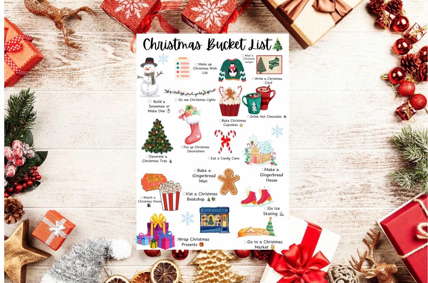 Christmas Bucket List Christmas Journal Page PRINTABLE Journal Page ...